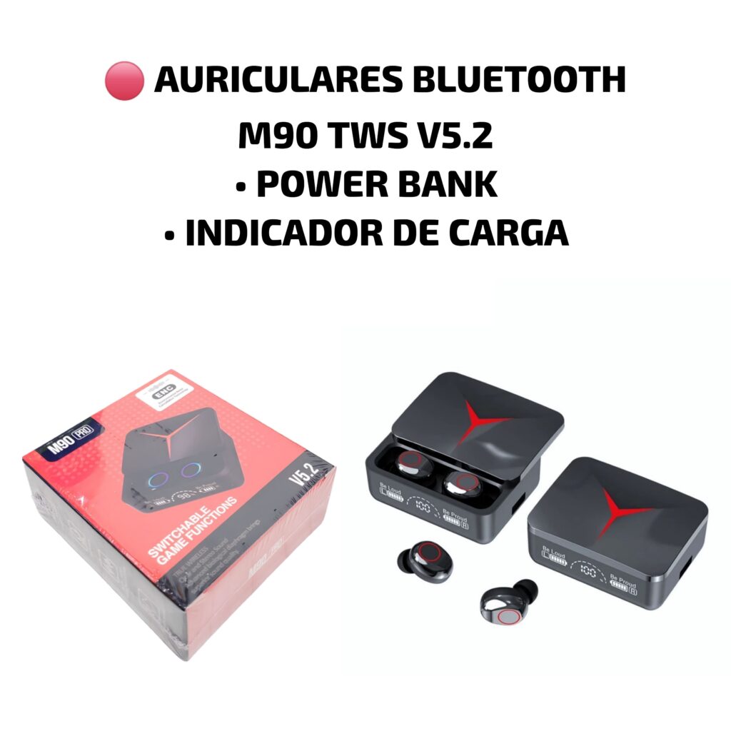 Audífonos Gamer M90 Pro Inalámbricos Auriculares Deportivos Color Negro ...